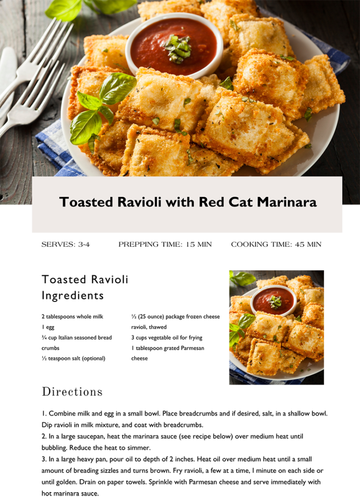Toasted Ravioli with Red Cat Marinara | Hazlitt